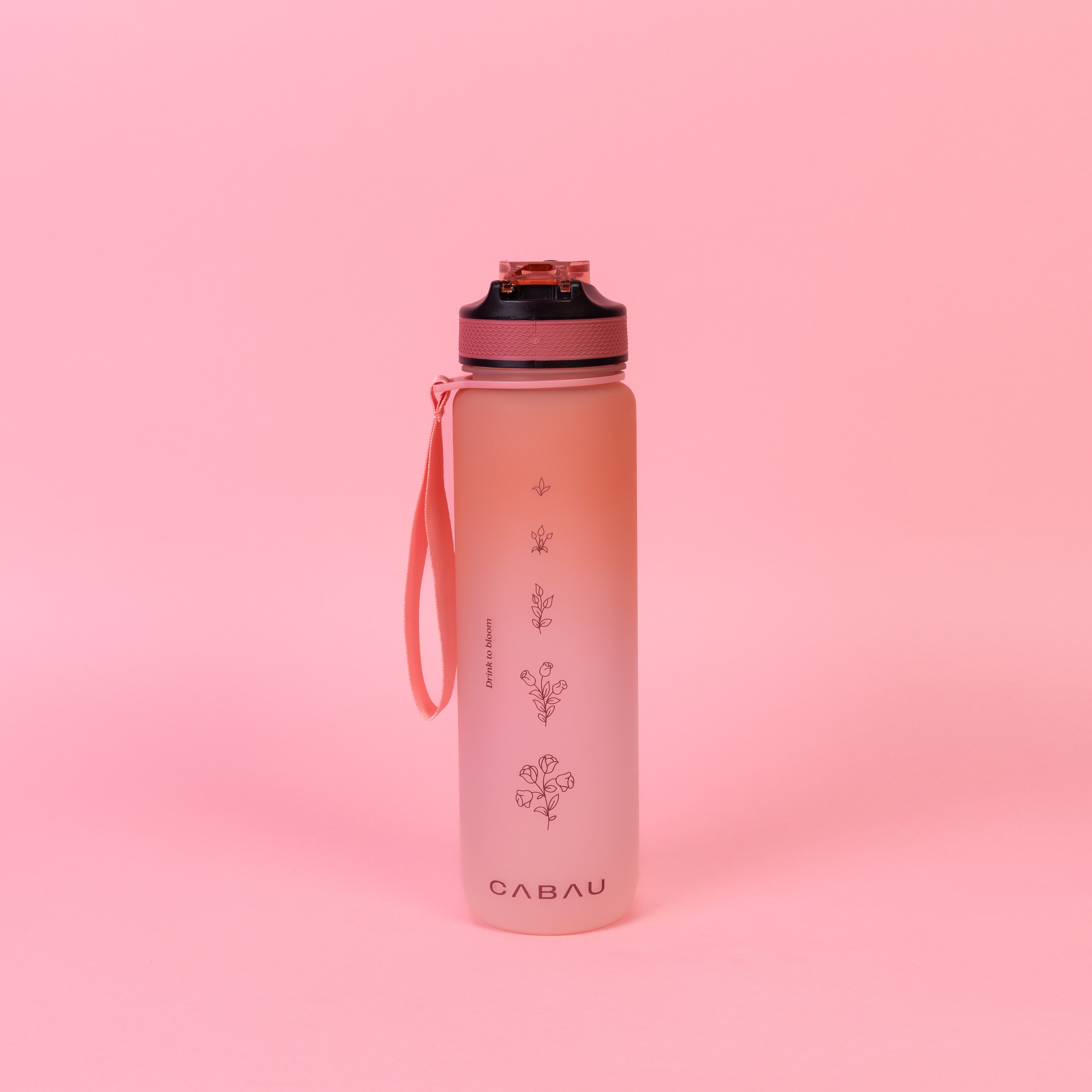 Cabau Bloom Waterfles / Drinkfles met rietje | 1 liter | BPA-& Lekvrij ...