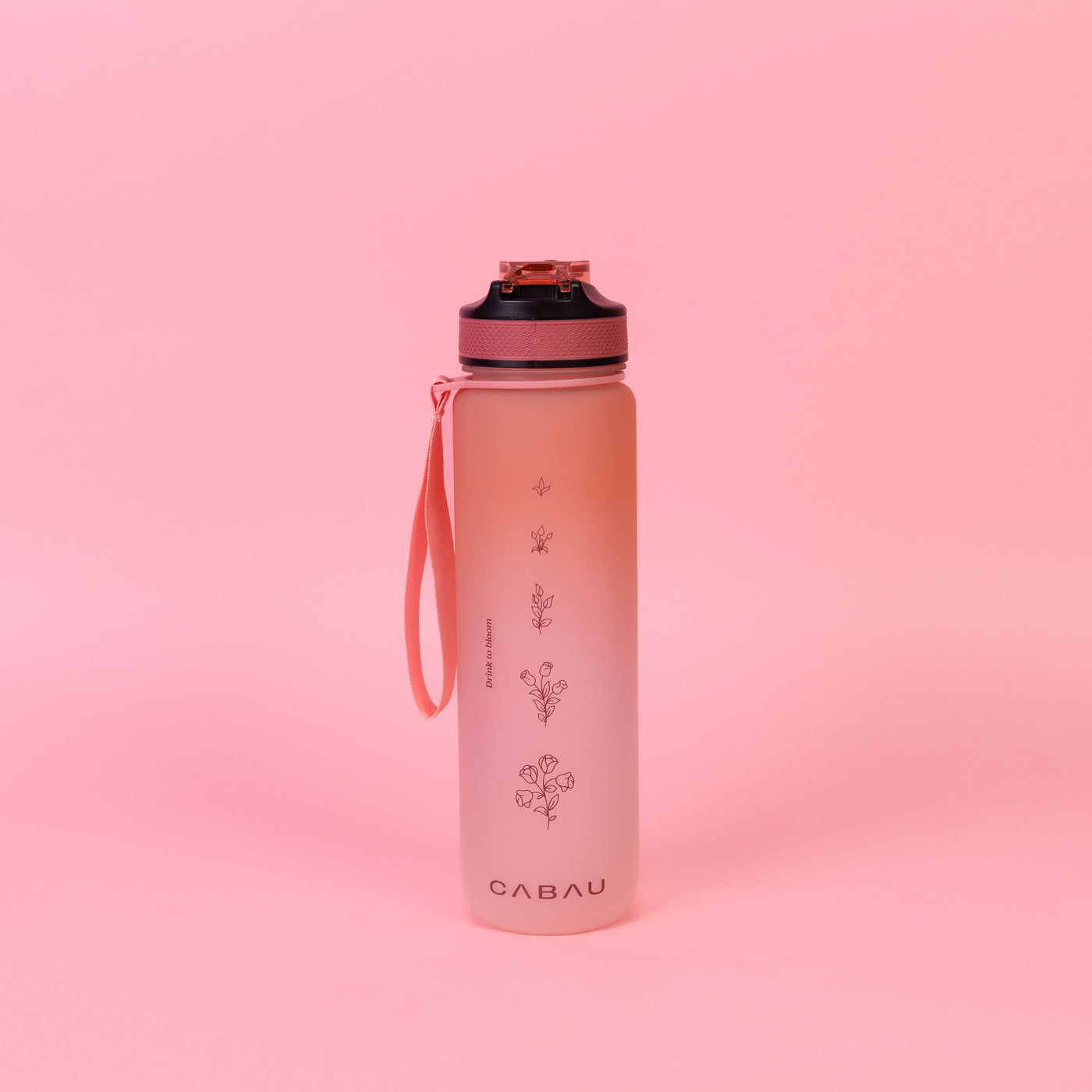 Cabau Bloom Waterfles / Drinkfles met rietje | 1 liter | BPA-& Lekvrij ...