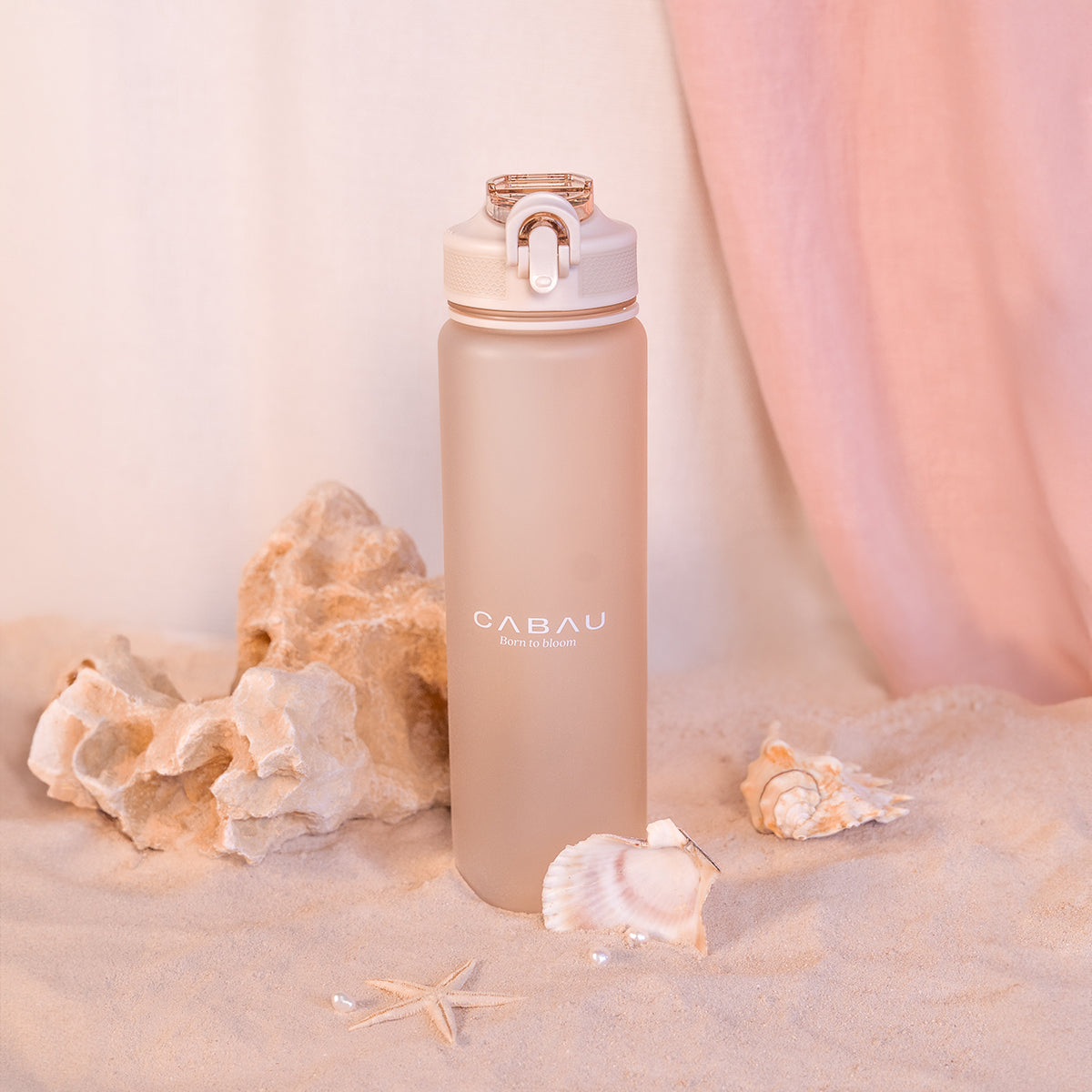 Cabau Bloom Waterfles / Drinkfles met rietje | 1 liter | BPA-& Lekvrij ...