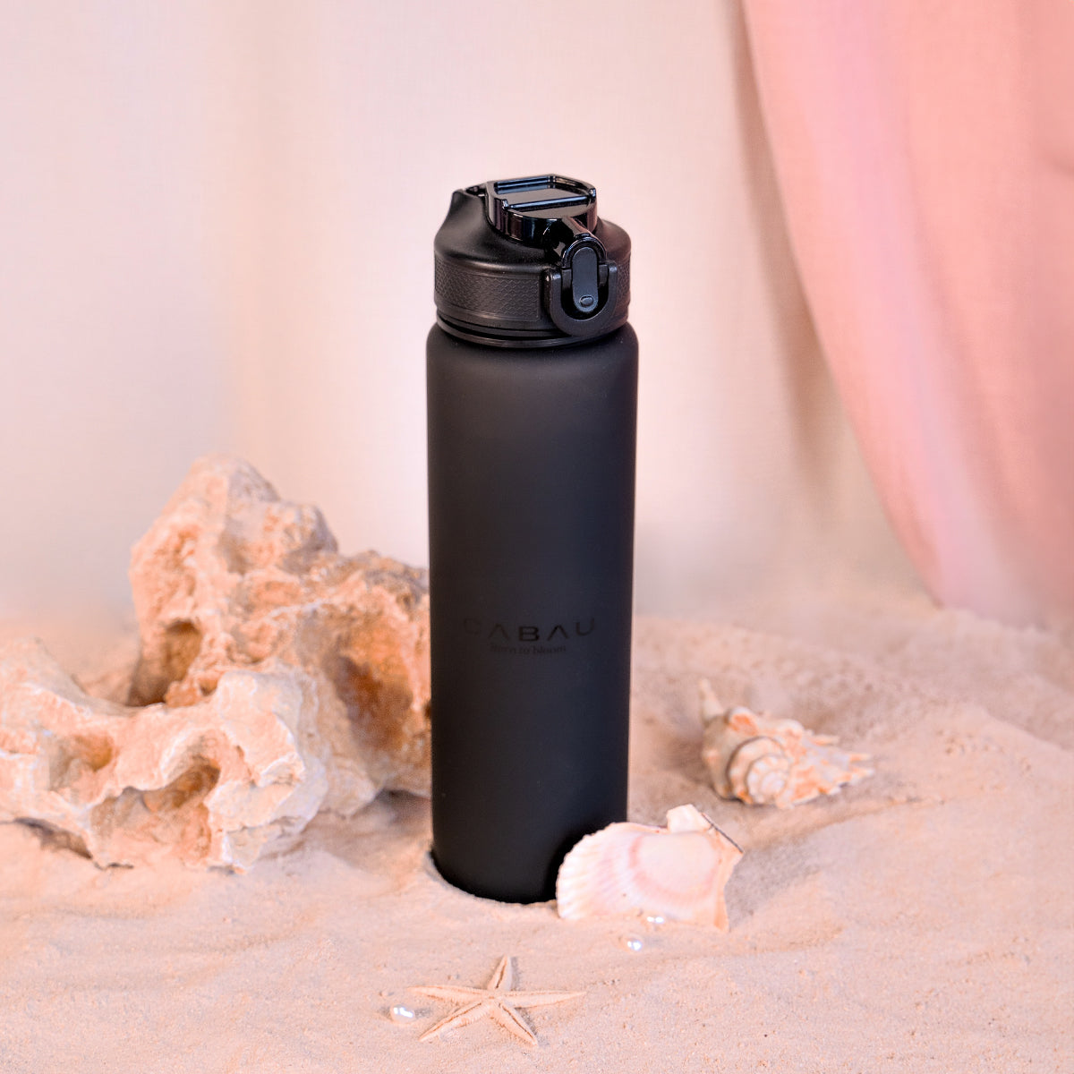 Cabau Bloom Waterfles / Drinkfles met rietje | 1 liter | BPA-& Lekvrij ...