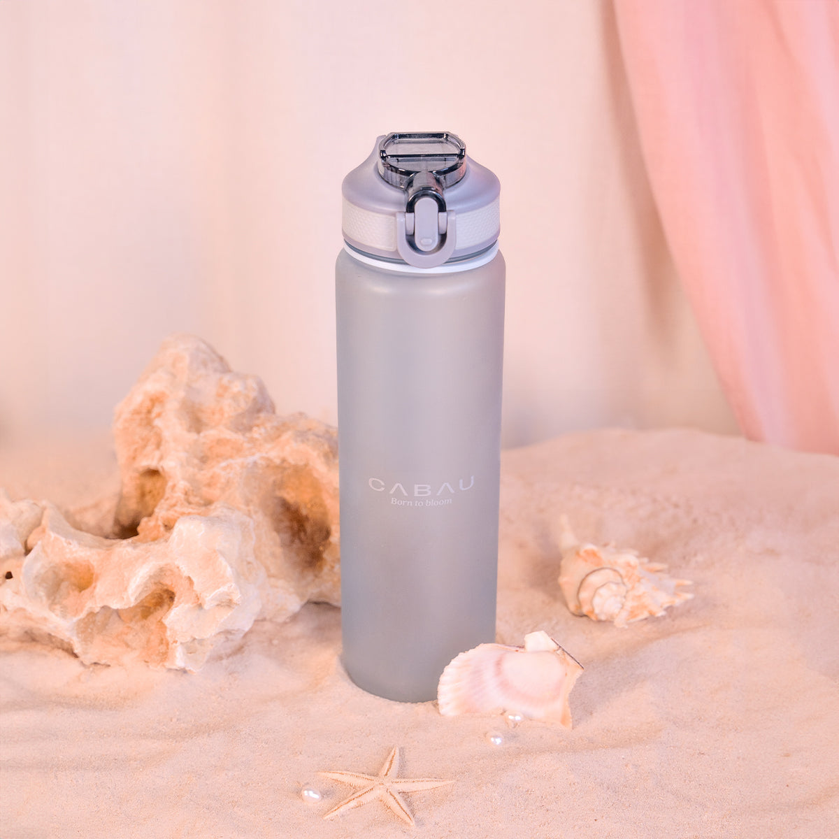 Cabau Bloom Waterfles / Drinkfles met rietje | 1 liter | BPA-& Lekvrij ...
