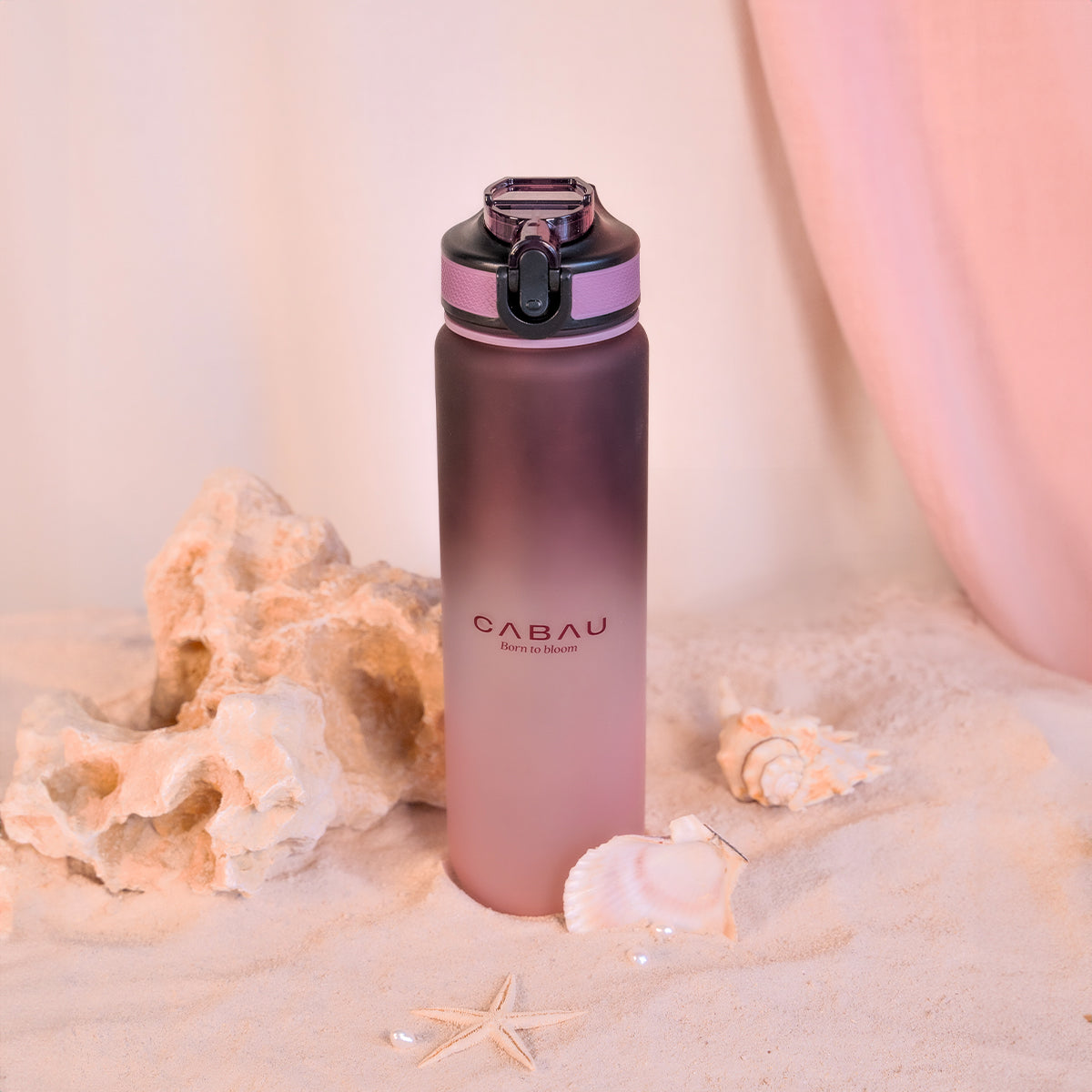 Cabau Bloom Waterfles / Drinkfles met rietje | 1 liter | BPA-& Lekvrij ...