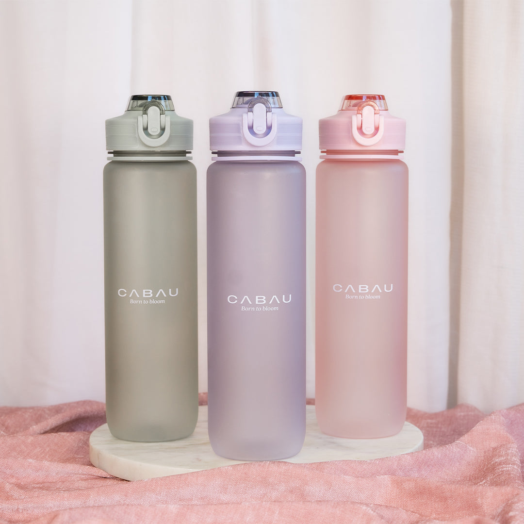 Cabau Bloom Waterfles / Drinkfles met rietje | 1 liter | BPA-& Lekvrij ...